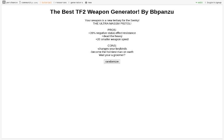 The Best TF2 Weapon Generator! By Bbpanzu