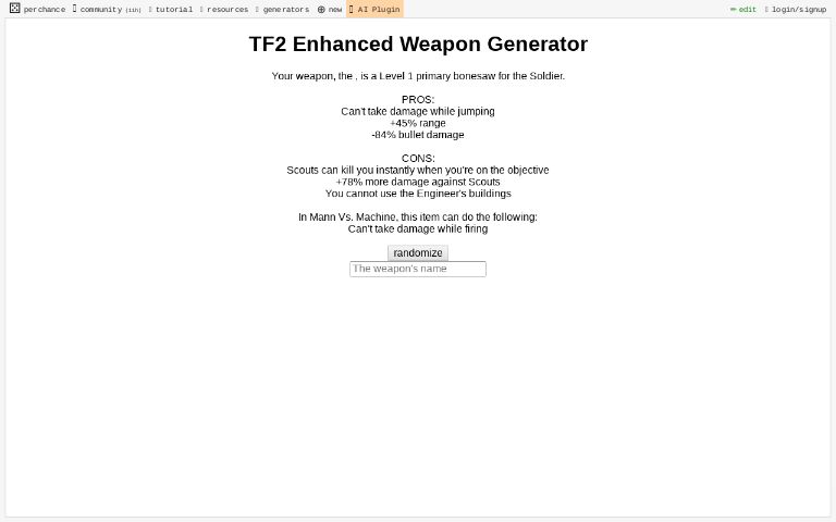 TF2 Enhanced Weapon Generator