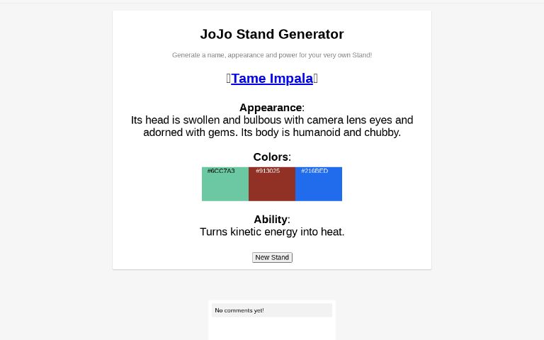 JoJo Stand Generator
