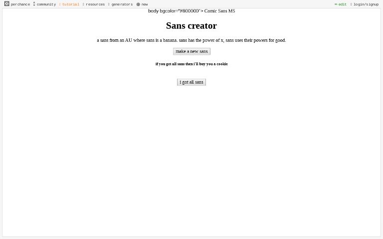 Sans creator ― Perchance Generator