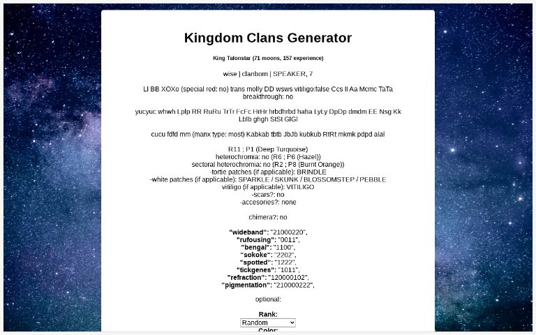 Kingdom Clans Generator