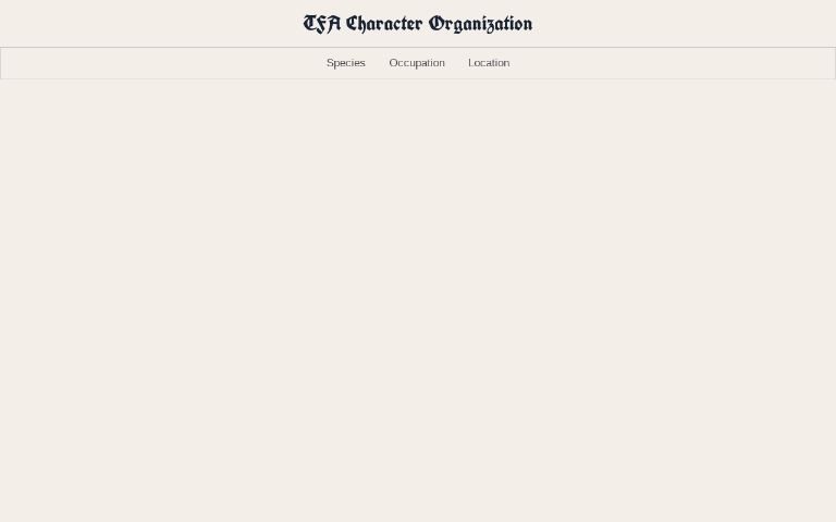 TFA Character Organization ― Perchance Generator