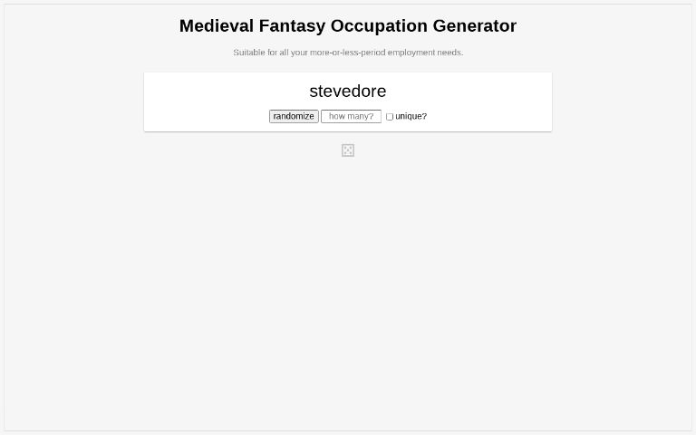 Medieval Fantasy Occupation Generator