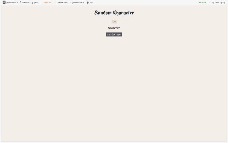 Random Character ― Perchance Generator