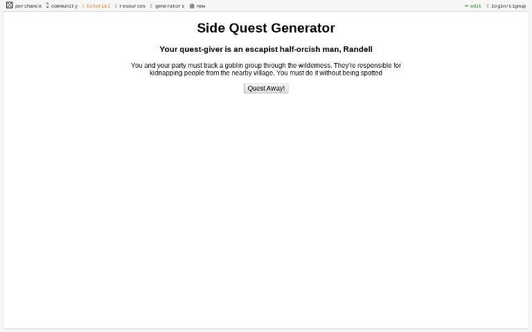 Side Quest Generator