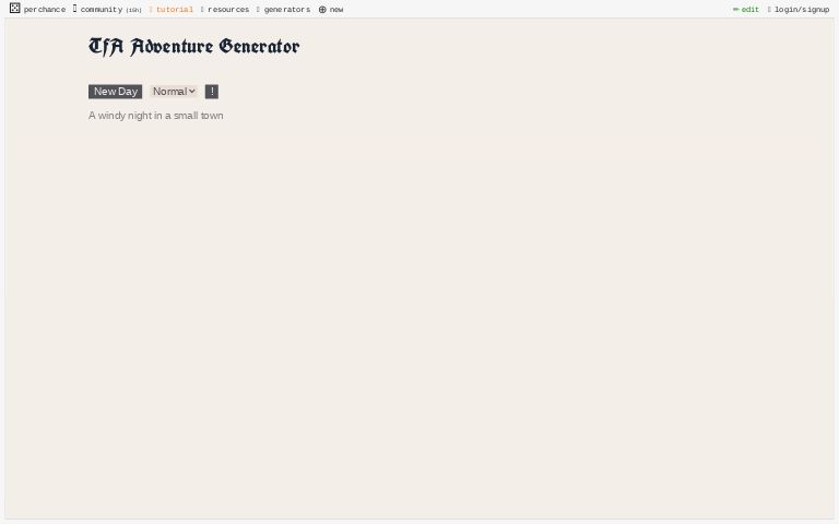 TfA Adventure Generator ― Perchance