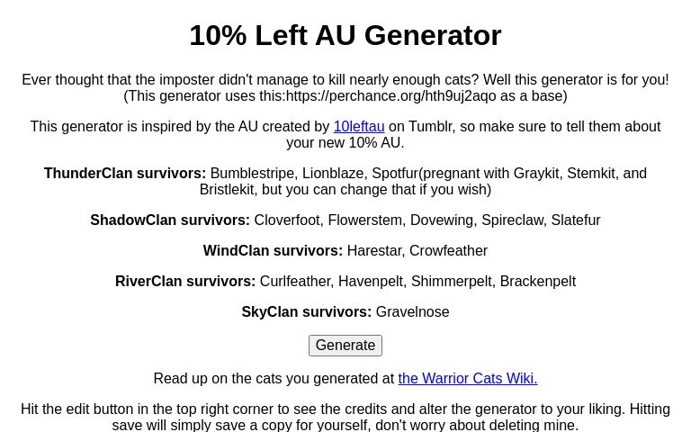 10% Left AU Generator