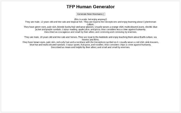 TFP Human Generator