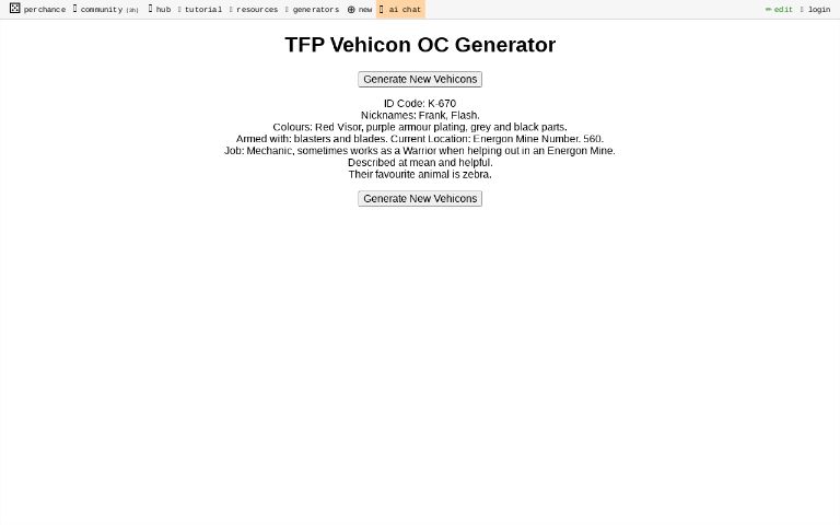 TFP Vehicon OC Generator