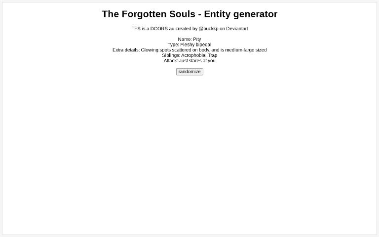 The Forgotten Souls - Entity generator