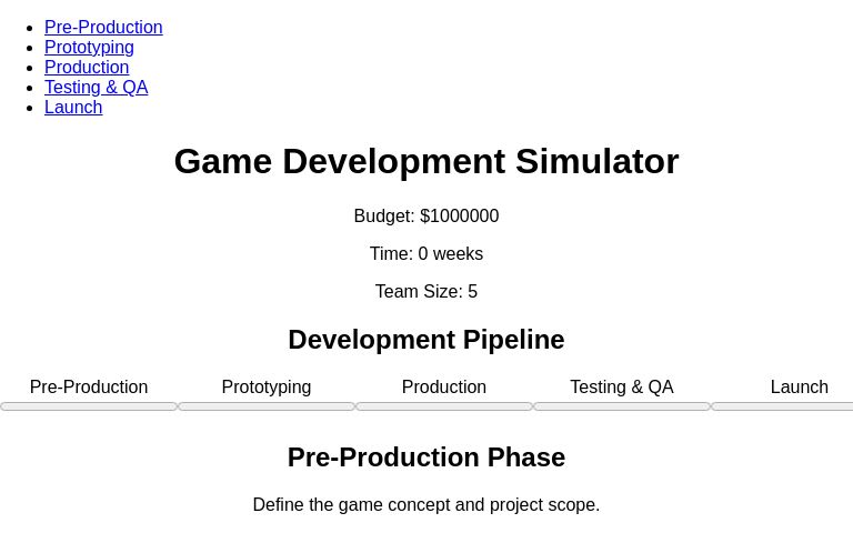 Game Development Simulator ― Perchance Generator