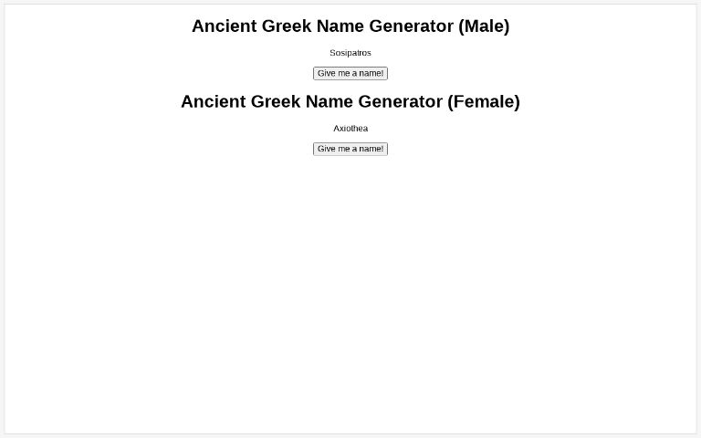 Ancient Greek Name Generator (Male)