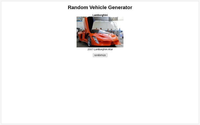 Random Vehicle Generator