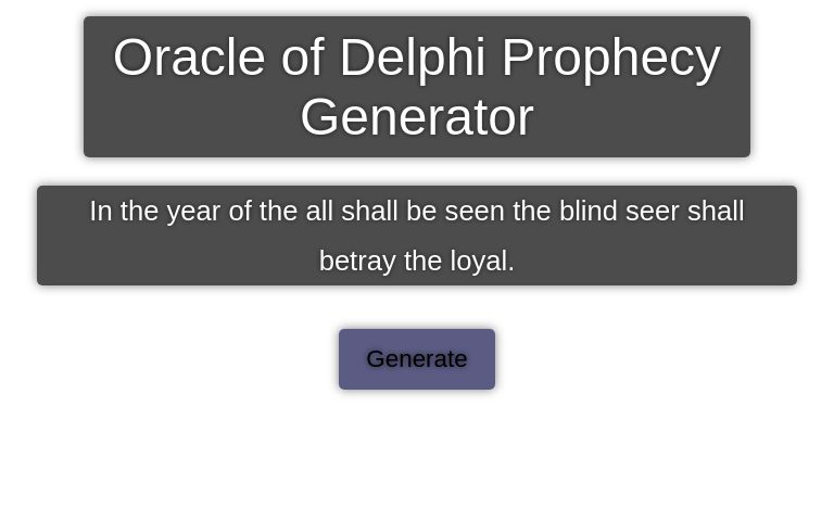 Oracle of Delphi Prophecy Generator