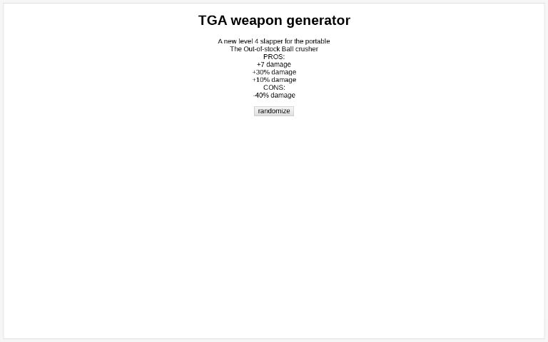 TGA weapon generator