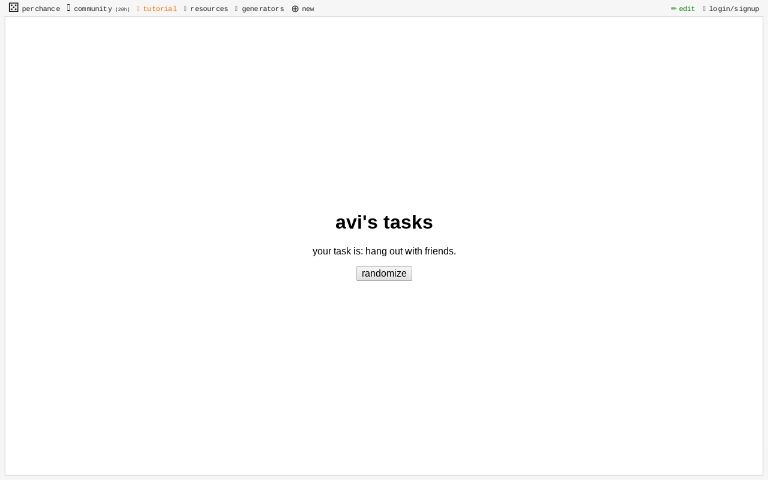 avi's tasks ― Perchance Generator