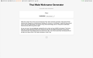 Thai Male Nickname Generator