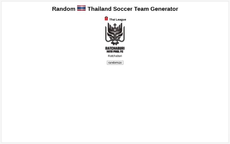 Random Thailand Soccer Team Generator