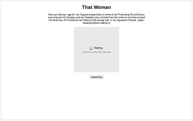 That Woman ― Perchance Generator