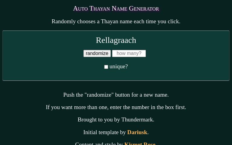 Auto Thayan Name Generator