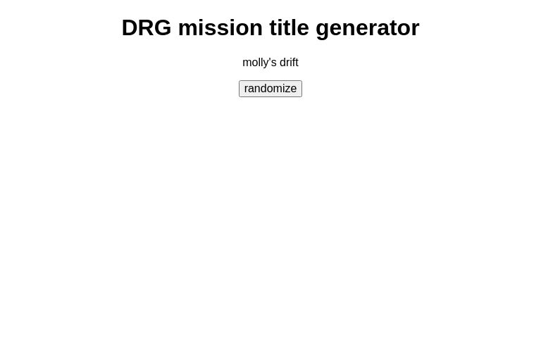 DRG mission title generator