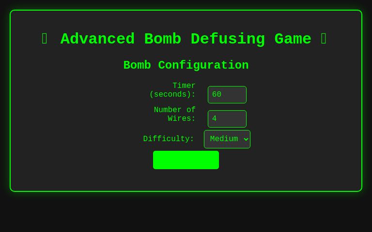 💣 Advanced Bomb Defusing Game 💣 ― Perchance Generator