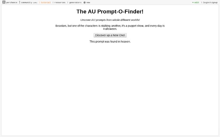 The AU Prompt-O-Finder! ― Perchance Generator