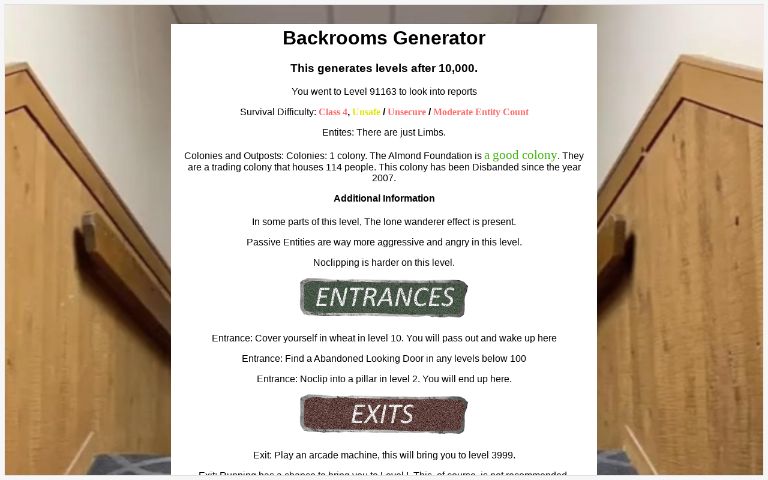 Backrooms Generator
