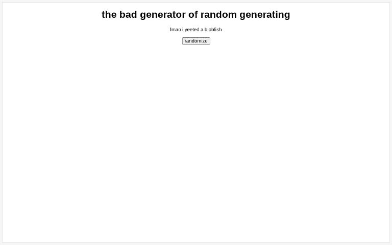 the bad generator of random generating