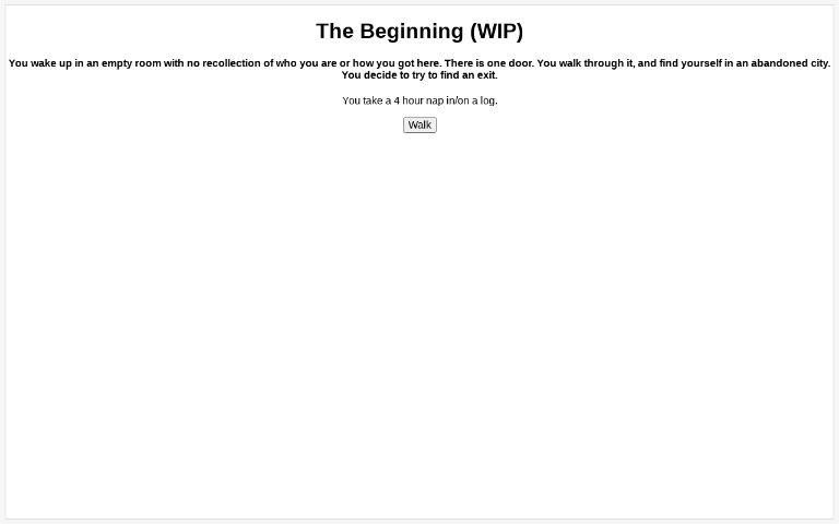 The Beginning (WIP) ― Perchance Generator