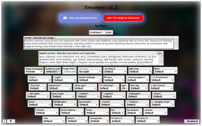 Smutgen v1.3 ― Perchance Generator