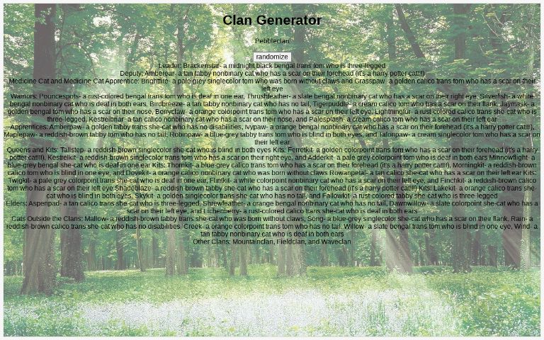 Clan Generator
