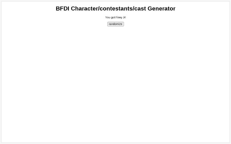 BFDI Character/contestants/cast Generator