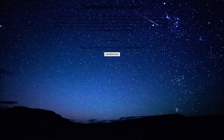 The Boredom Generator ёяма