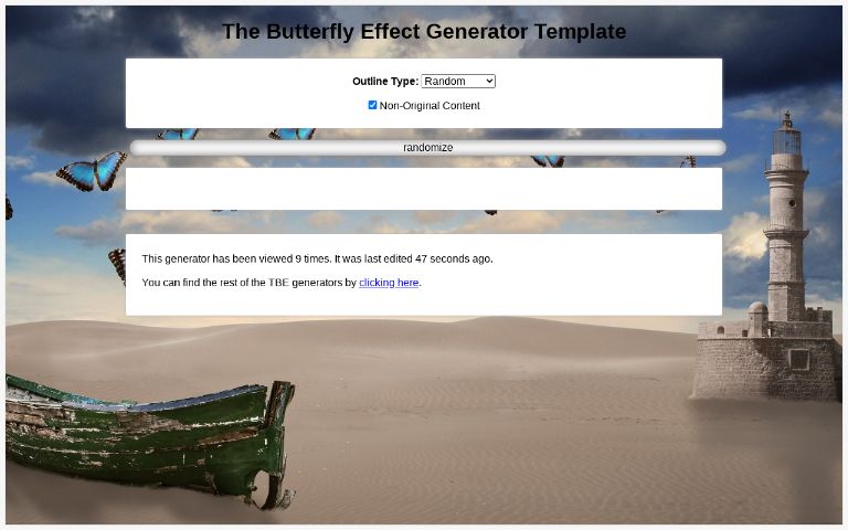 The Butterfly Effect Generator Template