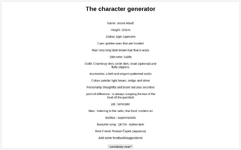 The character generator