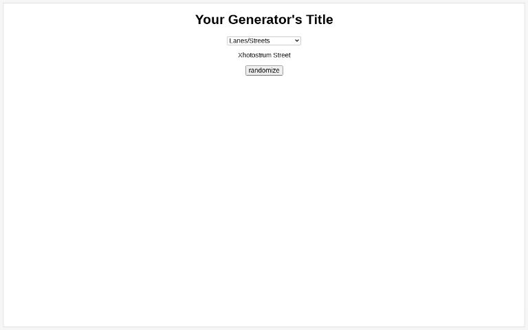 The City Name Generator