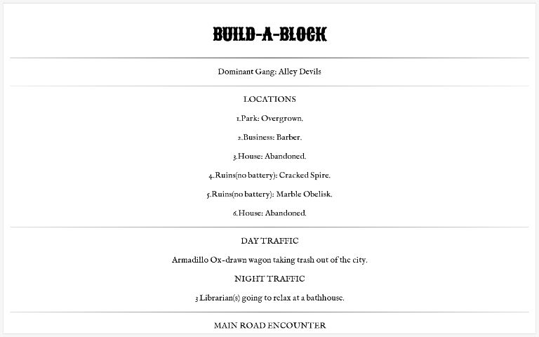 BUILD-A-BLOCK ― Perchance Generator