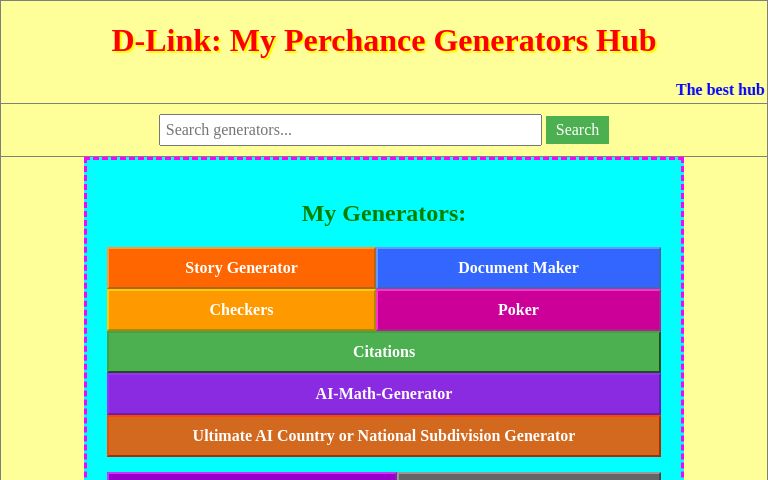 D-Link: My Perchance Generators Hub
