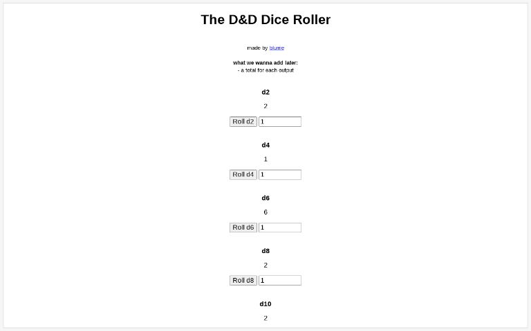 The D&D Dice Roller ― Perchance Generator