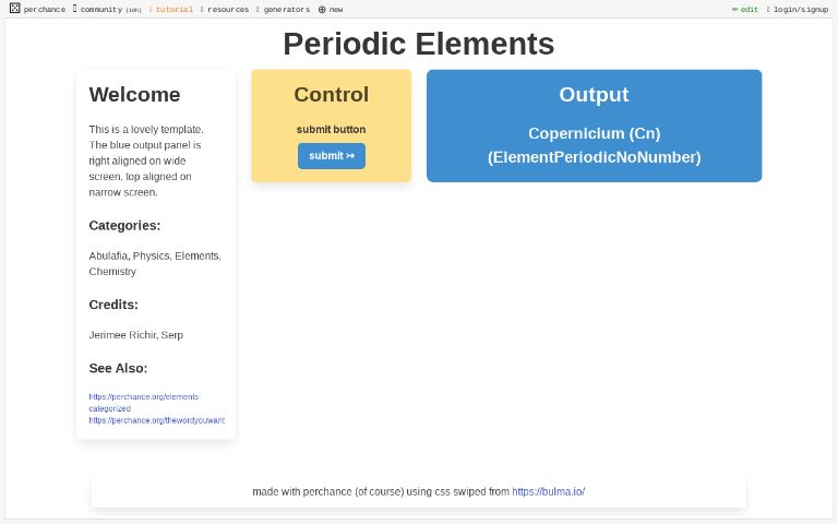 Periodic Elements ― Perchance Generator