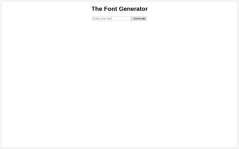The Font Generator