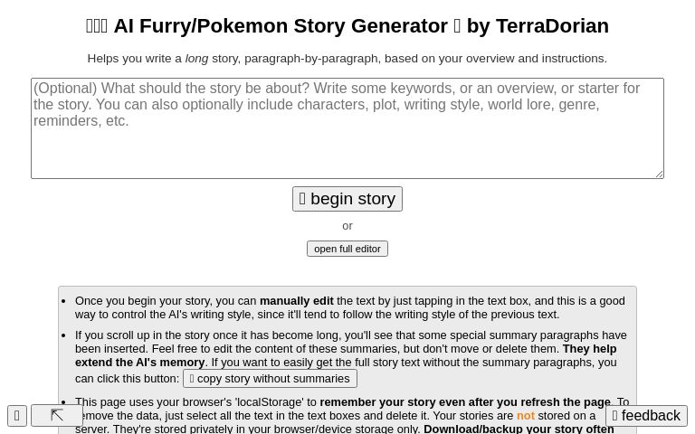 🌘〰️🌒 AI Furry/Pokemon Story Generator 🌌 by TerraDorian(free, unlimited ...