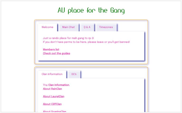 AU place for the Gang ― Perchance Generator