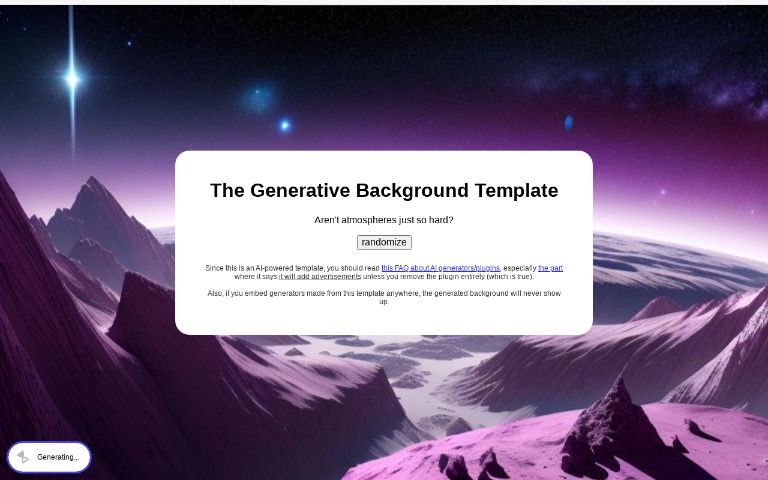 The Generative Background Template