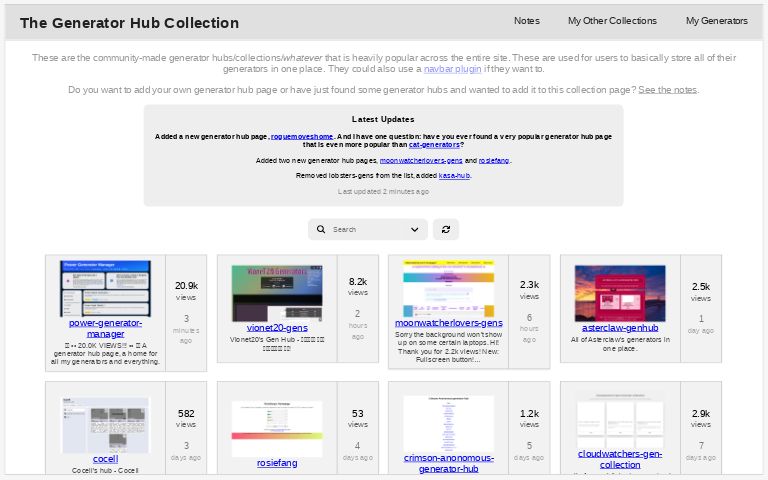 The Generator Hub Collection (original)