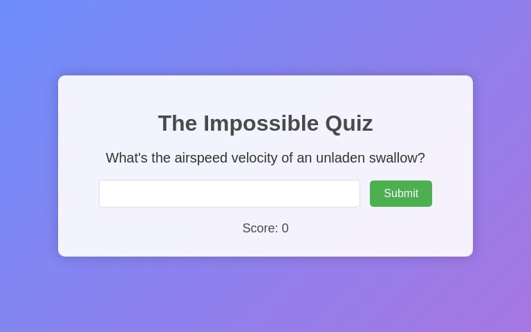 The Impossible Quiz ― Perchance Generator