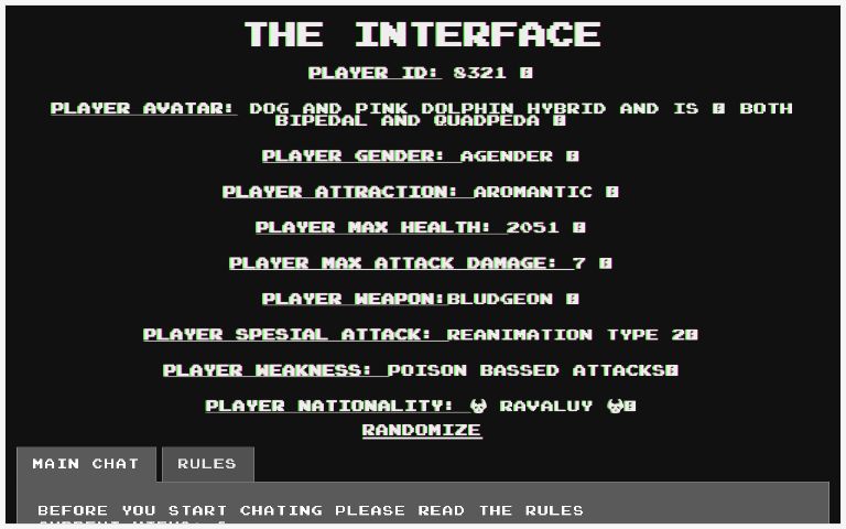 the Interface ― Perchance Generator