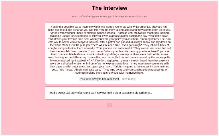 The Interview ― Perchance Generator