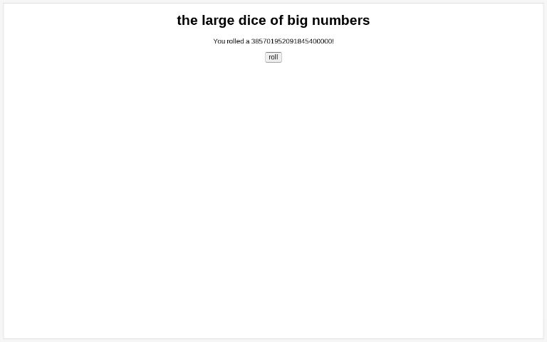 the large dice of big numbers ― Perchance Generator
